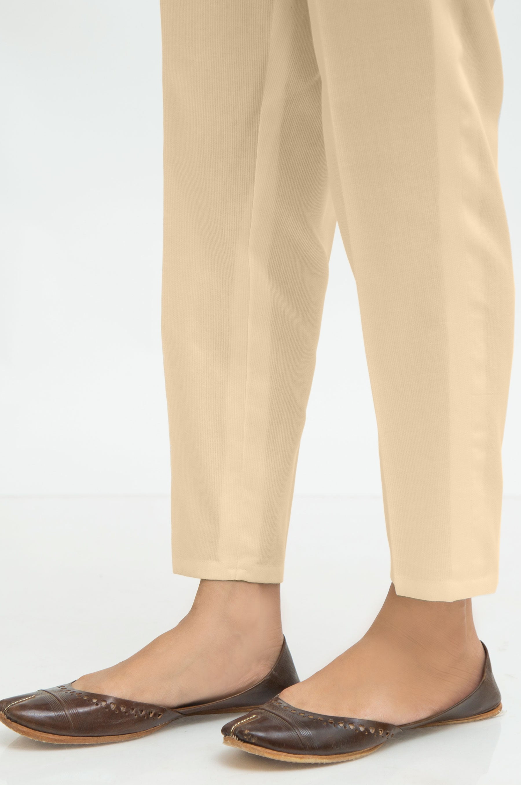 Basic Khaddar Cigarette Pants - Beige – Zeenwoman