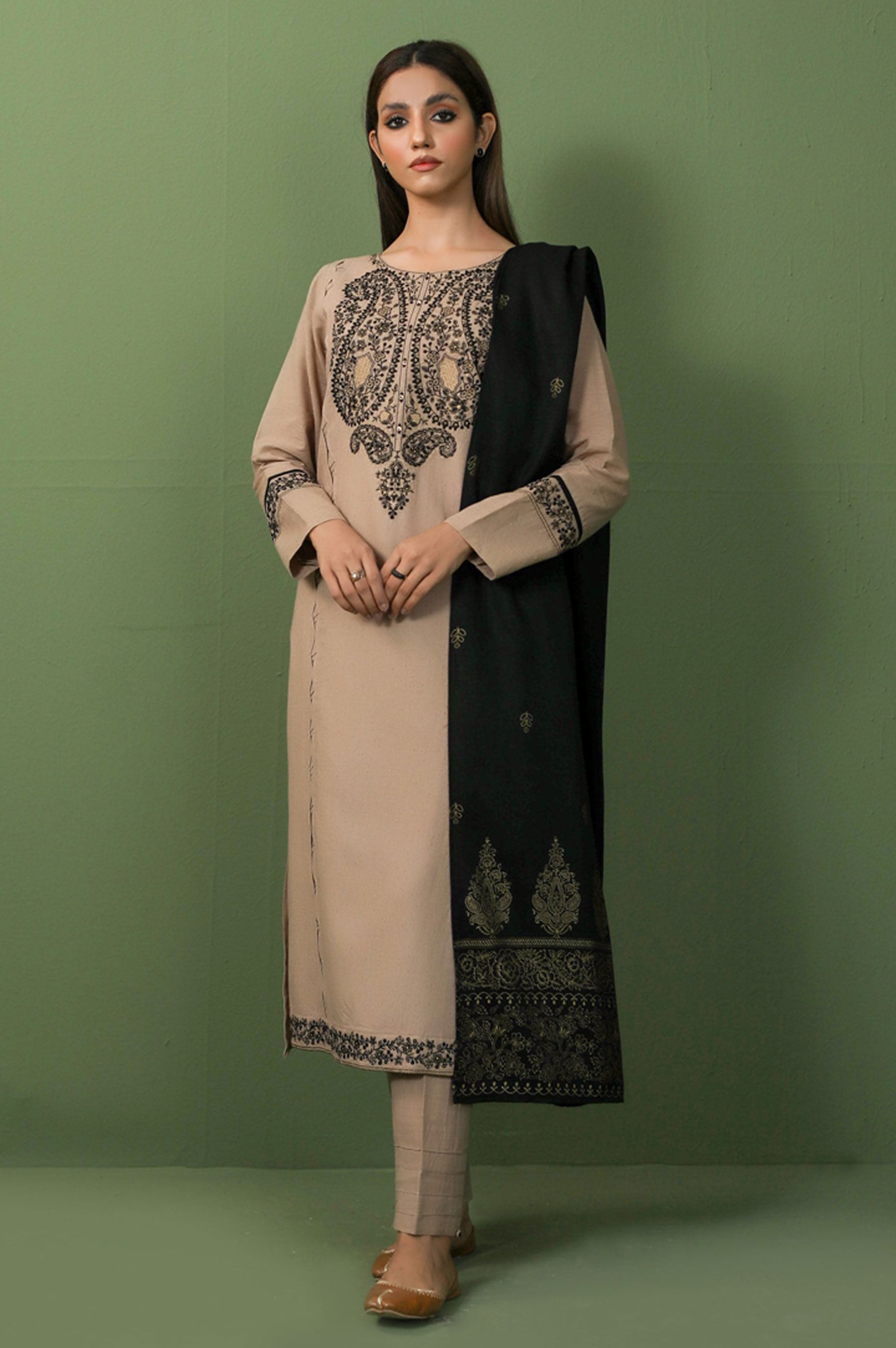Unstitched 3 Piece Embroidered Multi Neps Suit