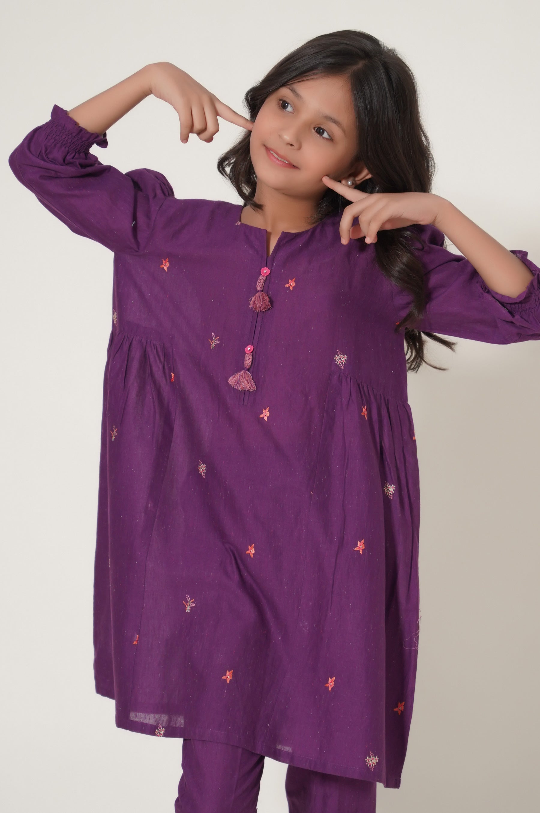 Stitched 2 Piece Embroidered Cotton Neps Suit – Zeenwoman