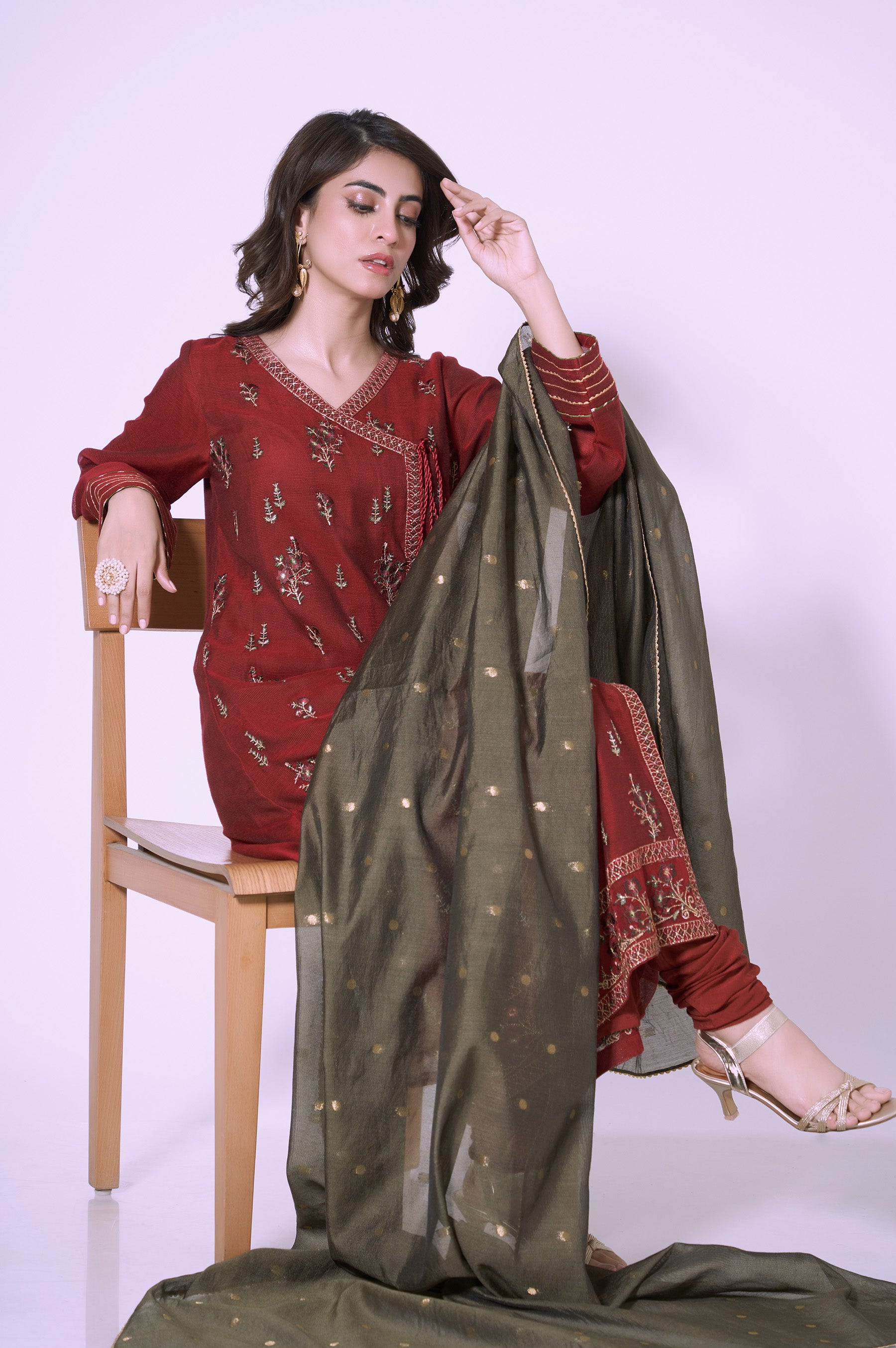 3 Piece Unstitched Embroidered Khadi Net Suit – Zeenwoman