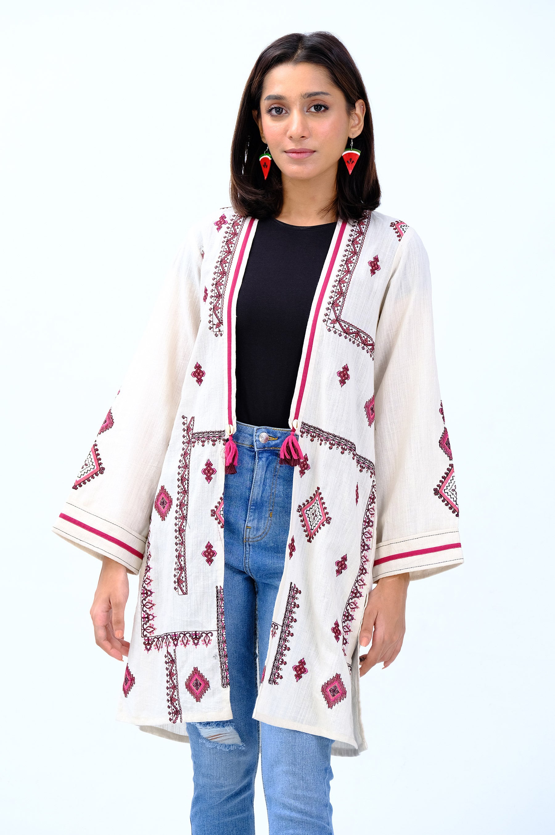 Stitched 1 Piece Embroidered Khaddar Jacket – Zeenwoman