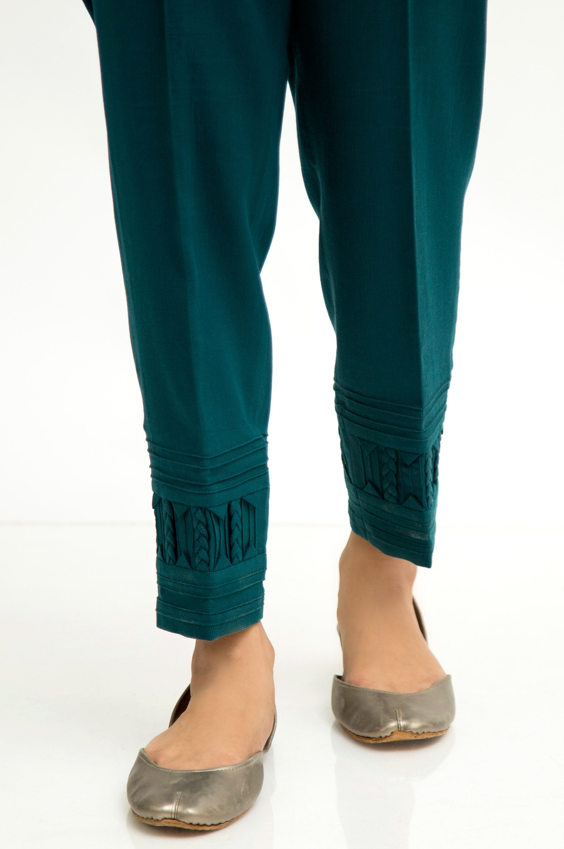 Stylized Cottel Cigarette Pants - Teal Blue