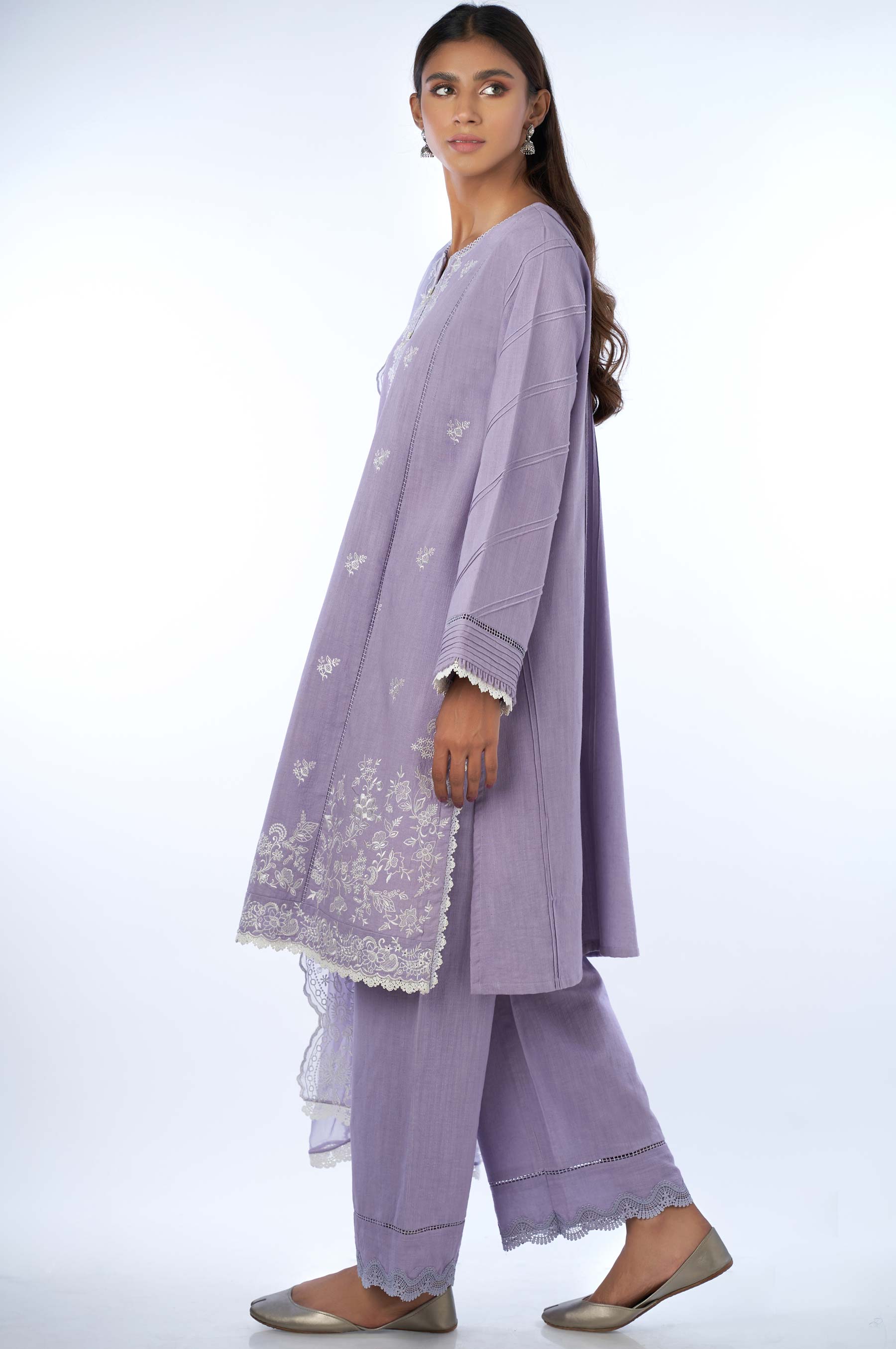 Unstitched 3 Piece Embroidered Karandi Suit – Zeenwoman