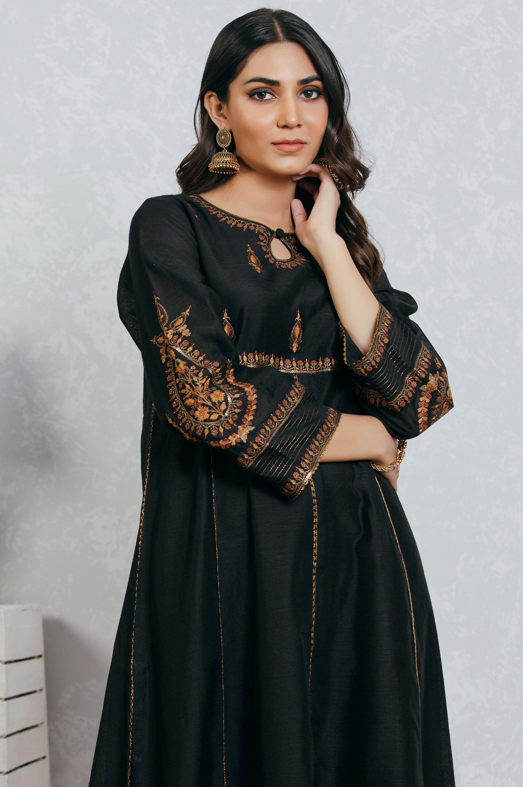 Stitched 1 Piece Cotton Net Embroidered Shirt – Zeenwoman